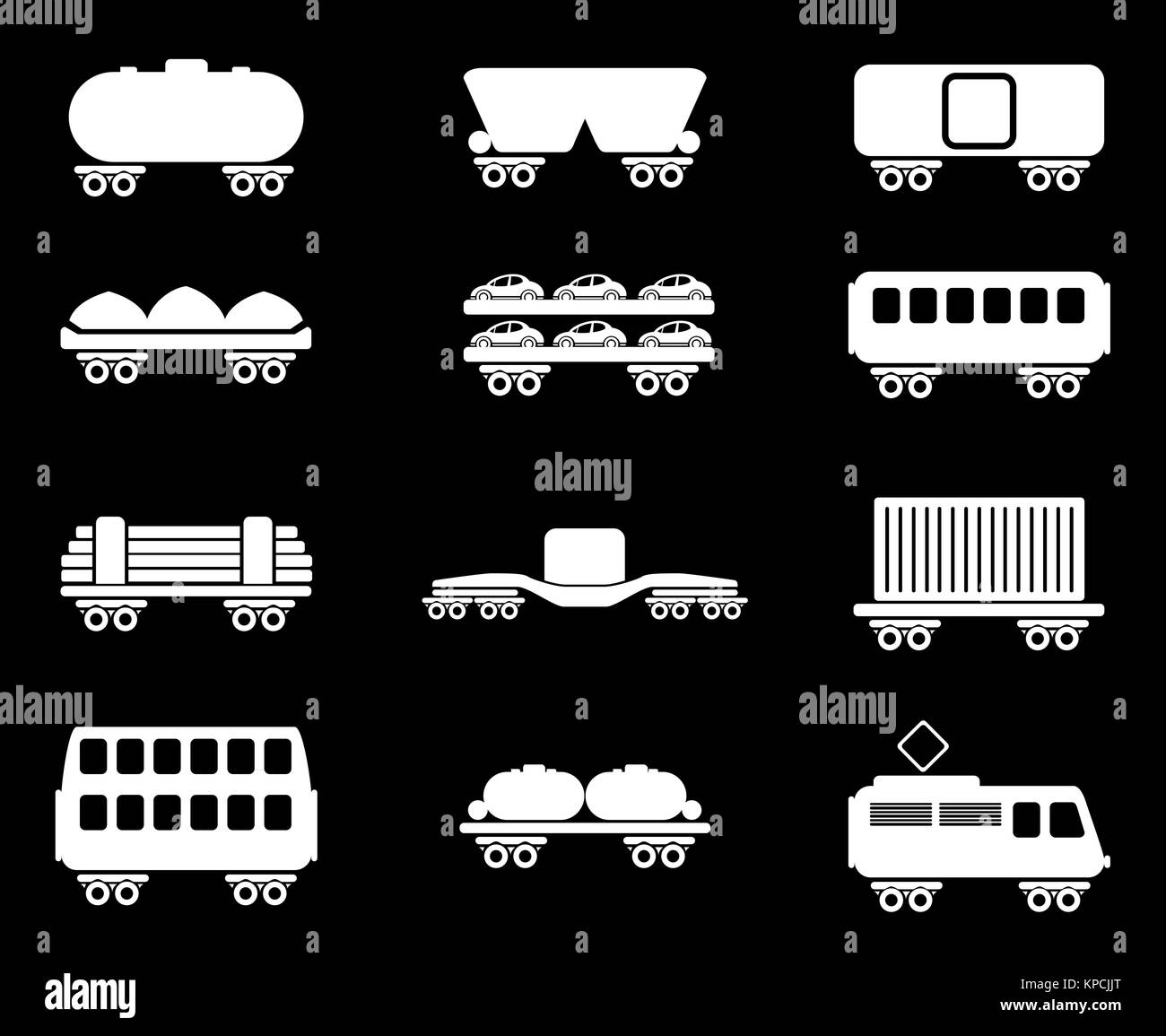 Rail-freight traffic icons Stock Photo - Alamy