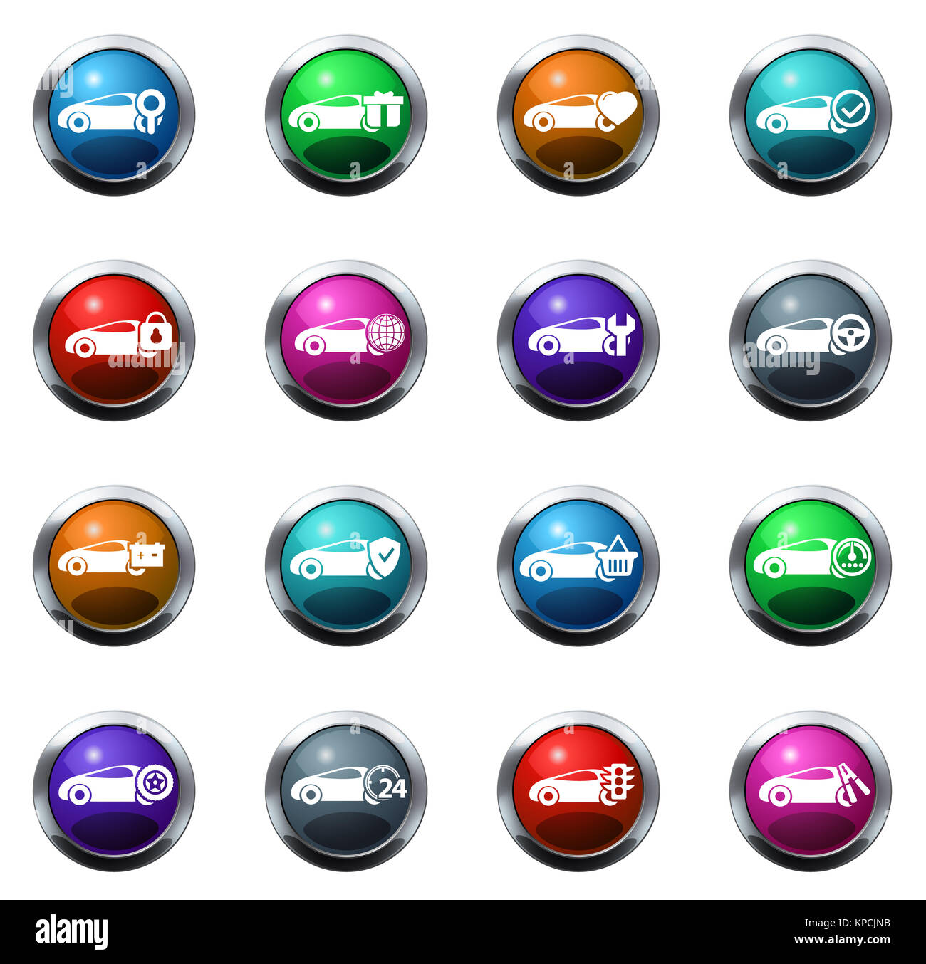 Car service icons set Stock Photo - Alamy
