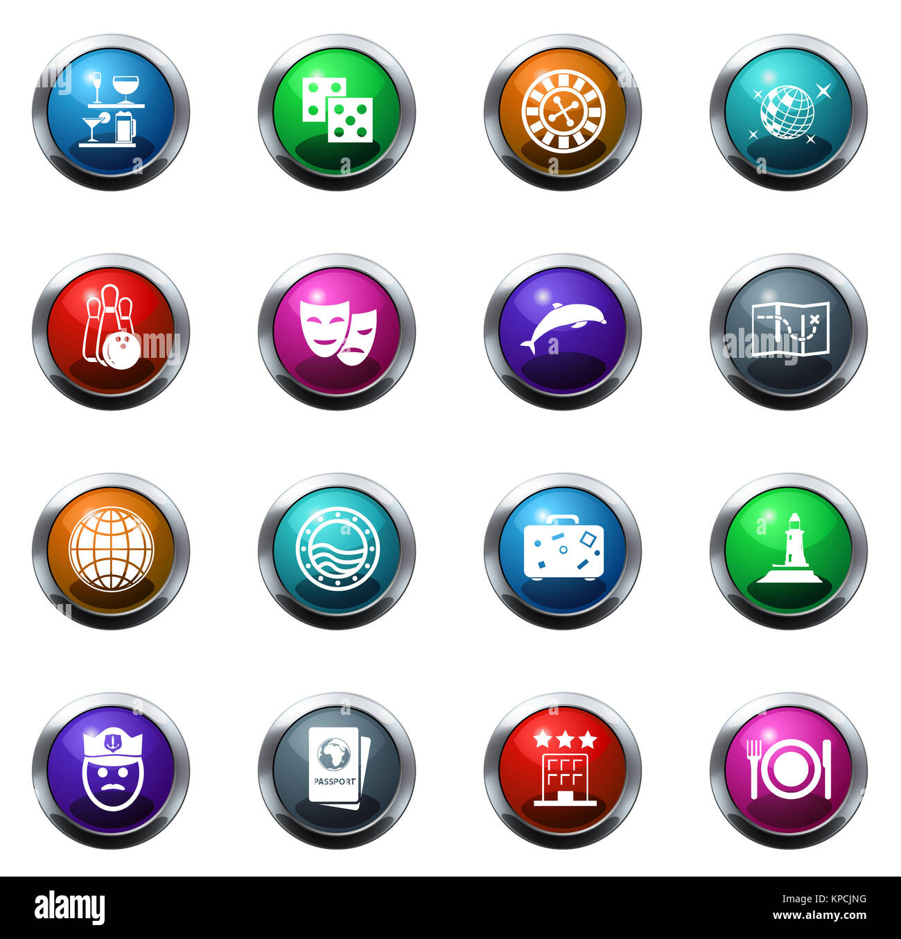 Cruise icons set Stock Photo - Alamy