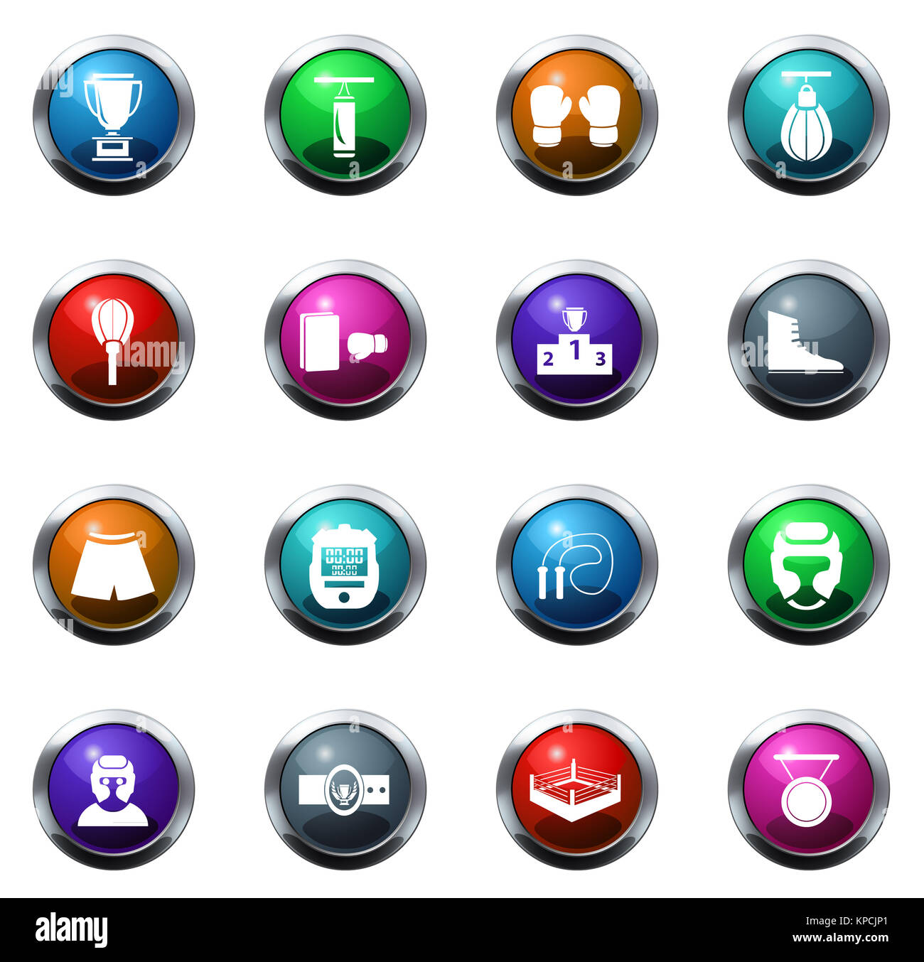 Boxing icon set Stock Photo - Alamy