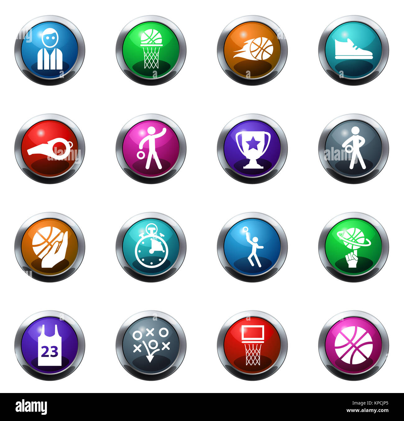 Basketball Icon set Stock Photo - Alamy