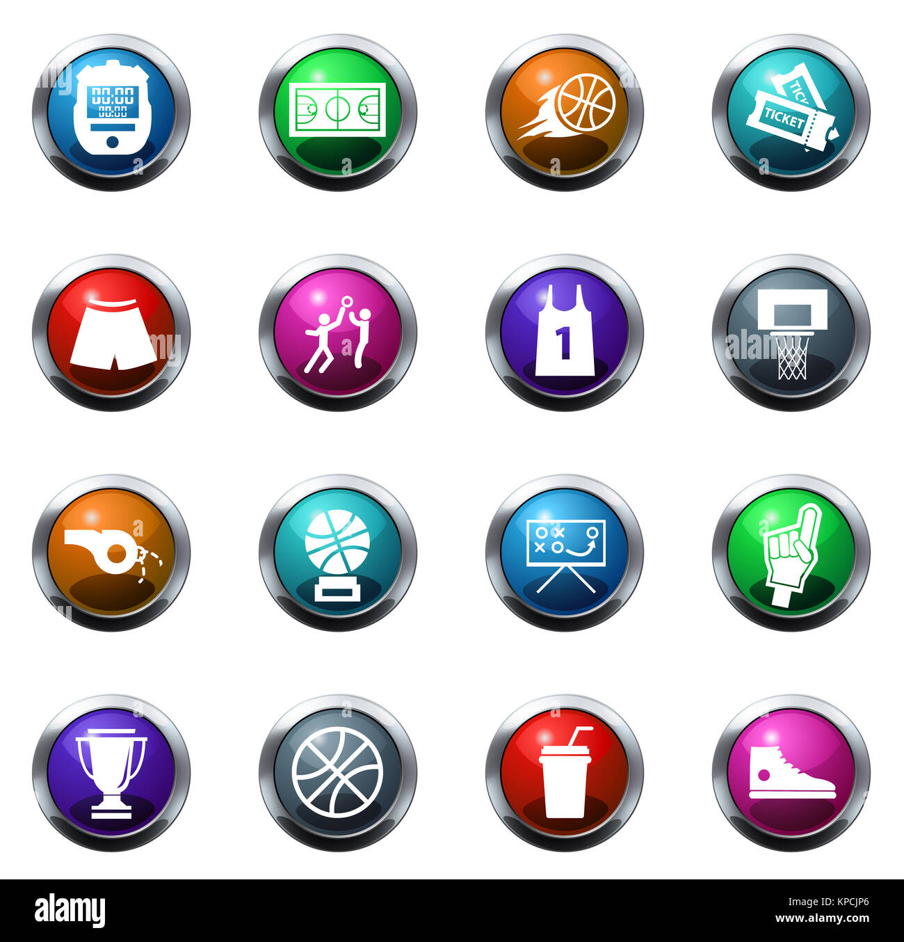 Basketball Icon set Stock Photo - Alamy