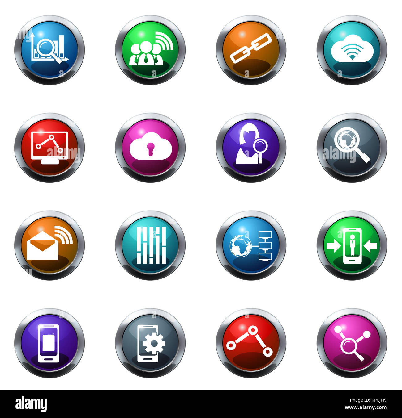 Data analytic and social network icons Stock Photo - Alamy