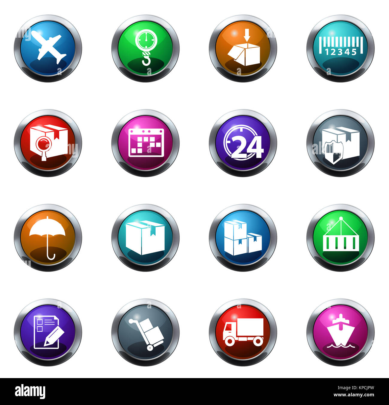 Shipping and delivery icons Stock Photo - Alamy