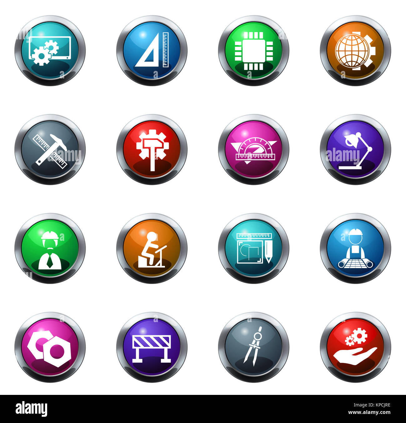 Engineering icons set Stock Photo - Alamy