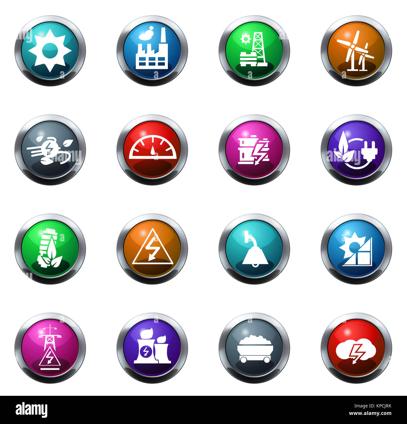 Electricity icons set Stock Photo - Alamy