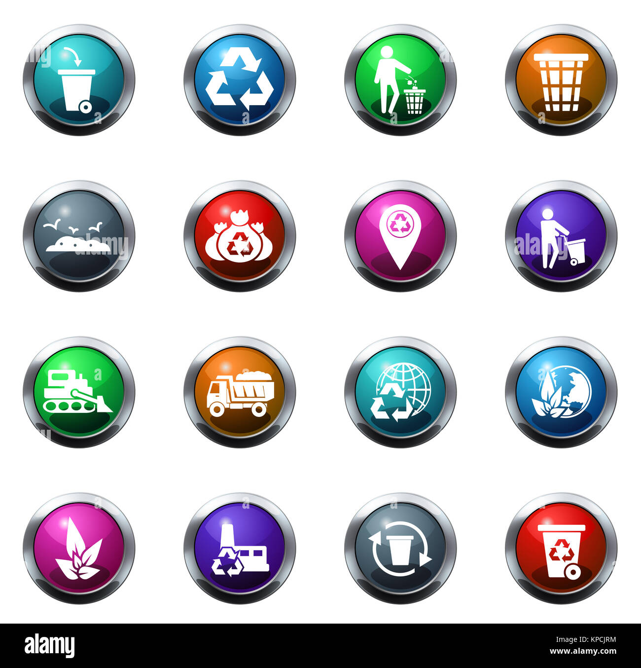 Garbage Icons set Stock Photo - Alamy
