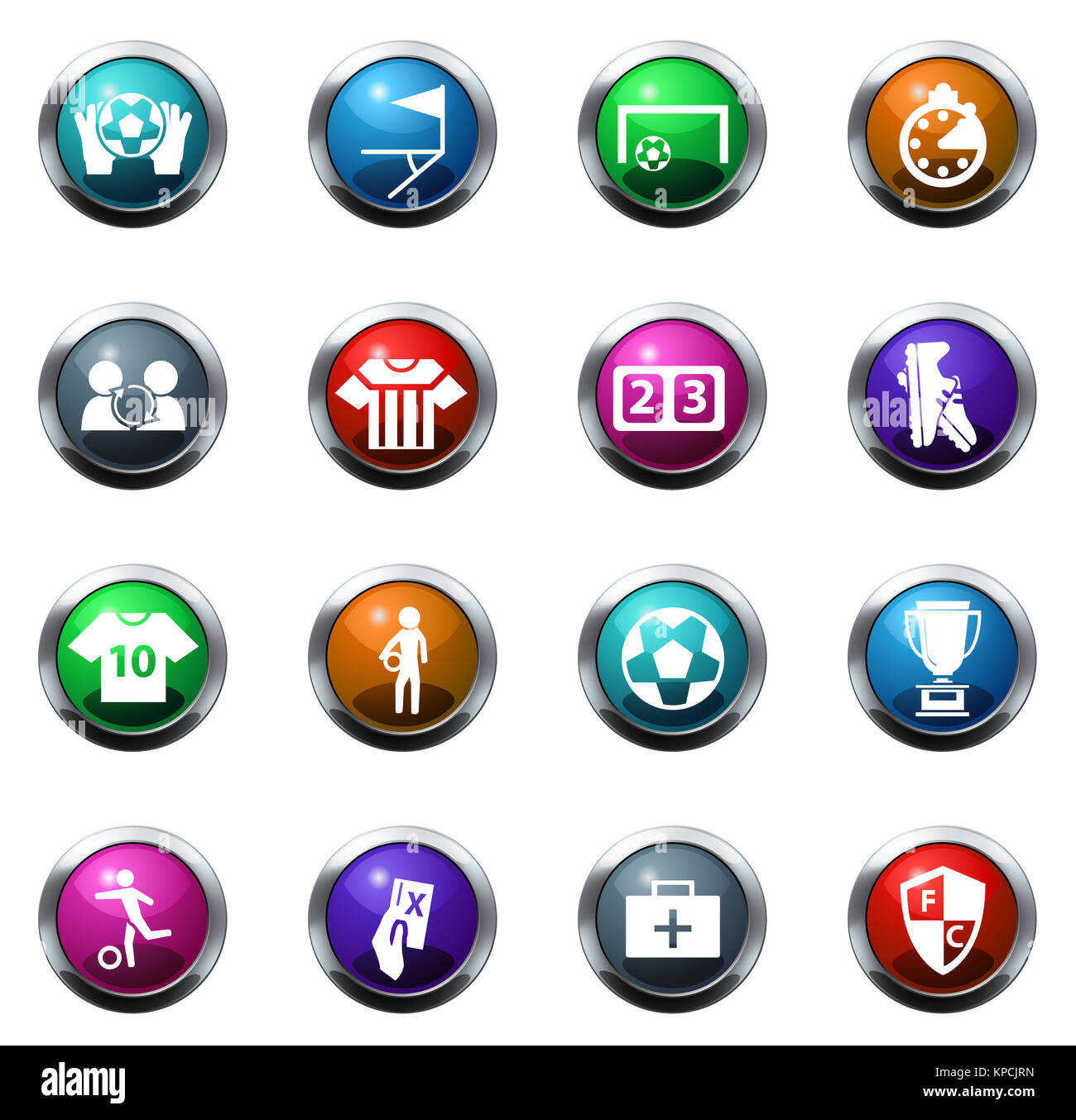 Soccer Icons set Stock Photo - Alamy
