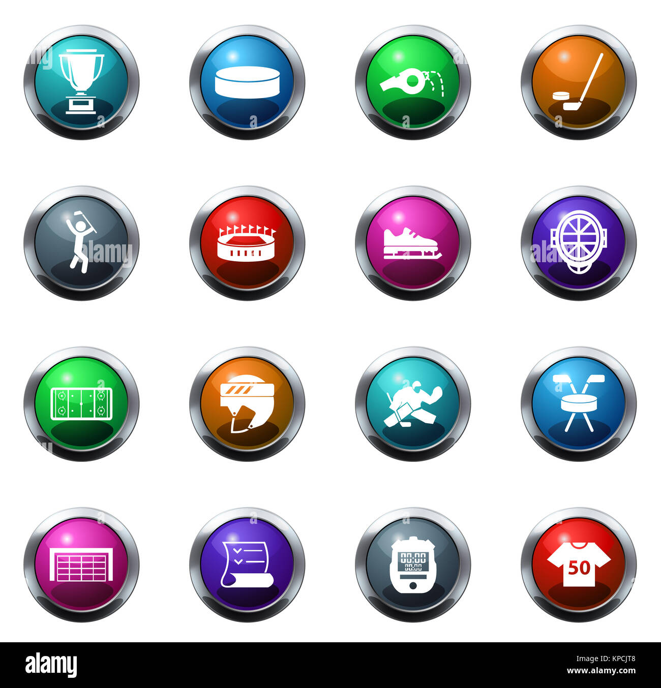 Hockey icons set Stock Photo - Alamy