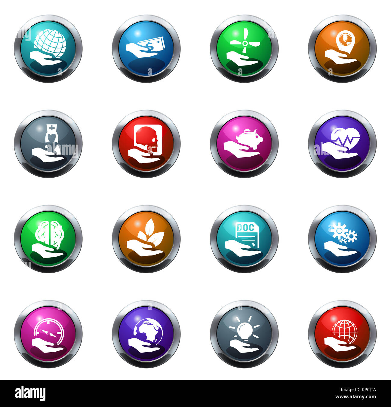 Insurance hands icons Stock Photo - Alamy