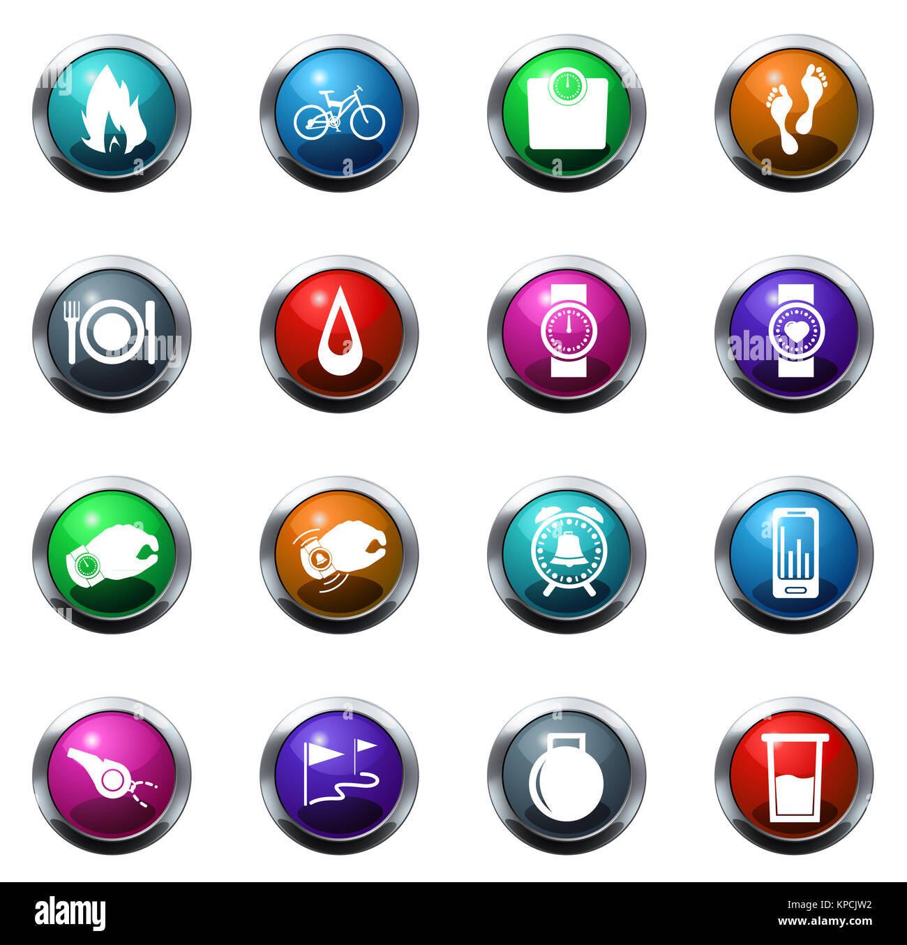 Jogging and workout icons set Stock Photo - Alamy