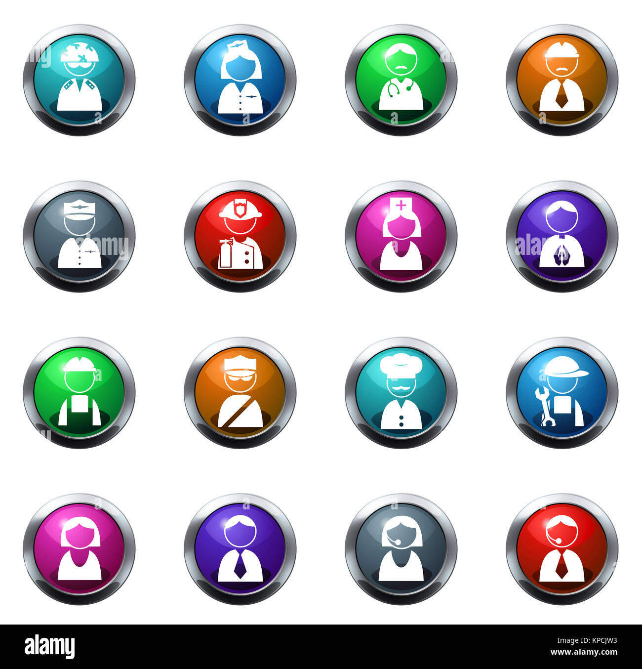 Occupation icons set Stock Photo - Alamy