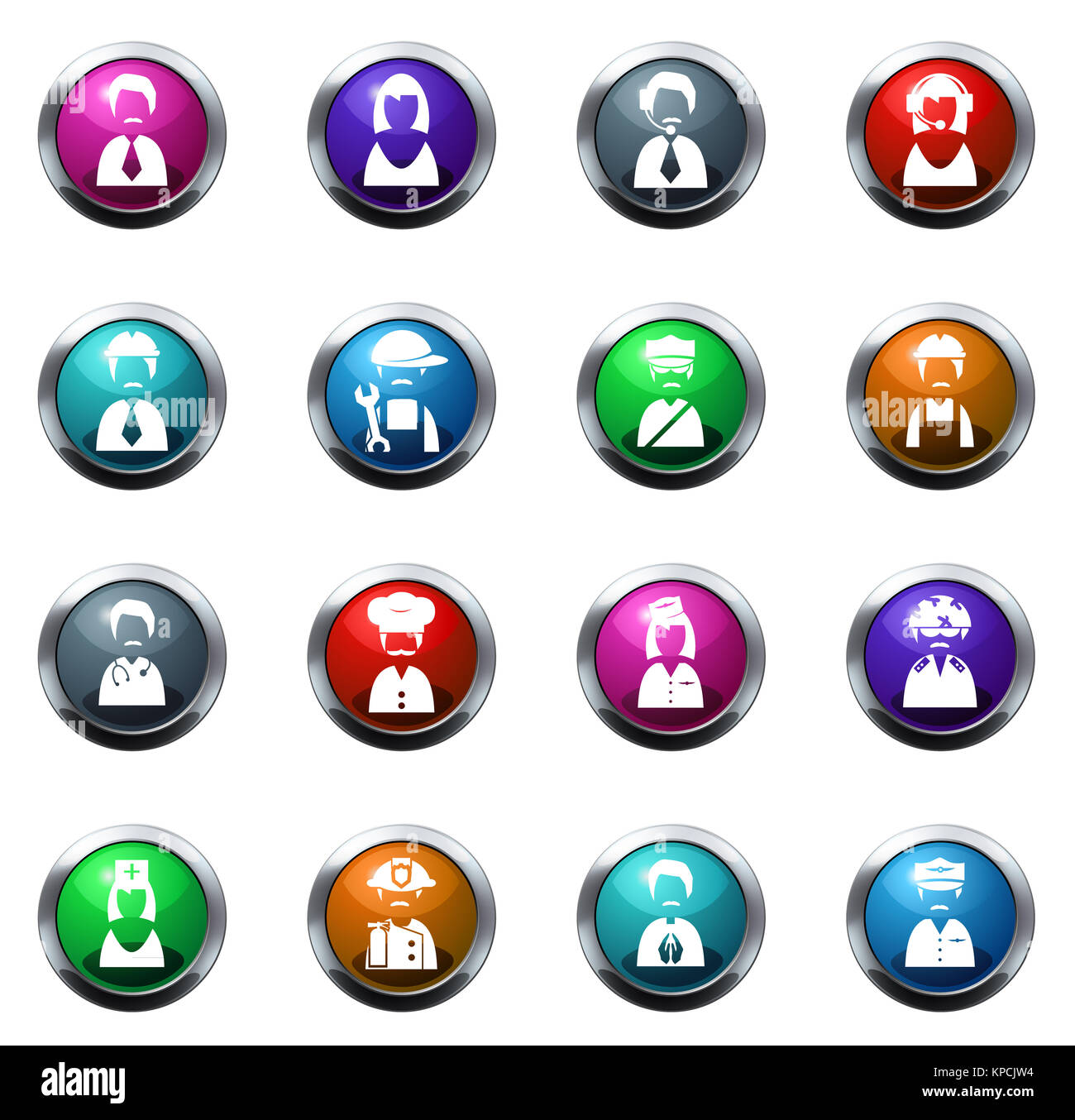 Occupation icons set Stock Photo - Alamy