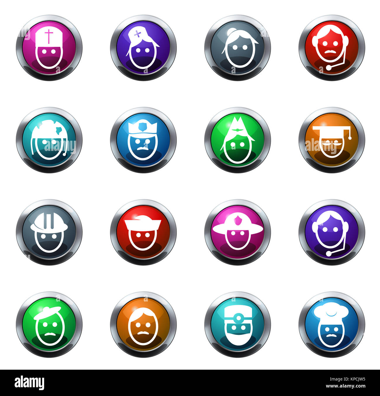 Occupation icons set Stock Photo - Alamy