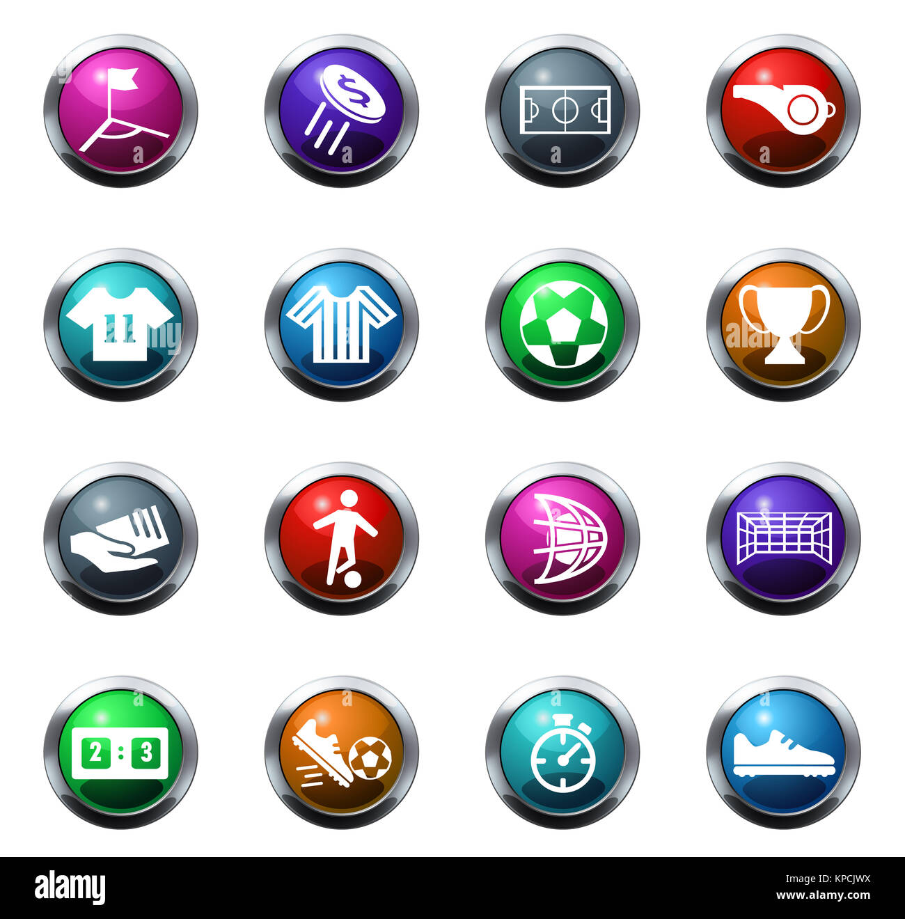 Soccer icons set Stock Photo - Alamy