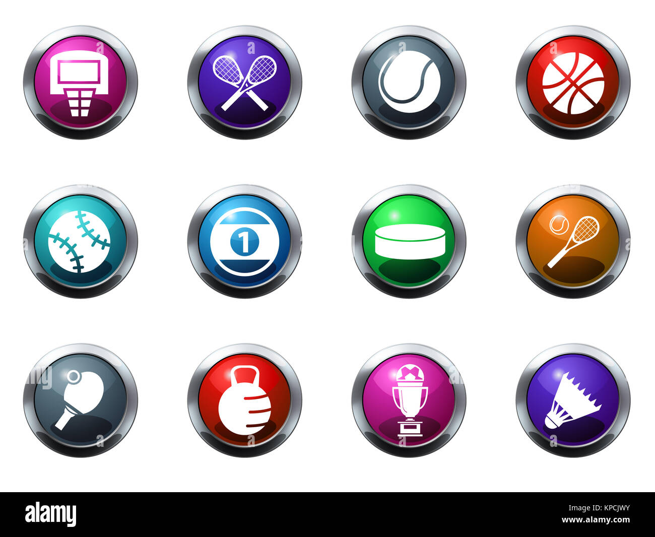 Sports Balls icons set Stock Photo - Alamy