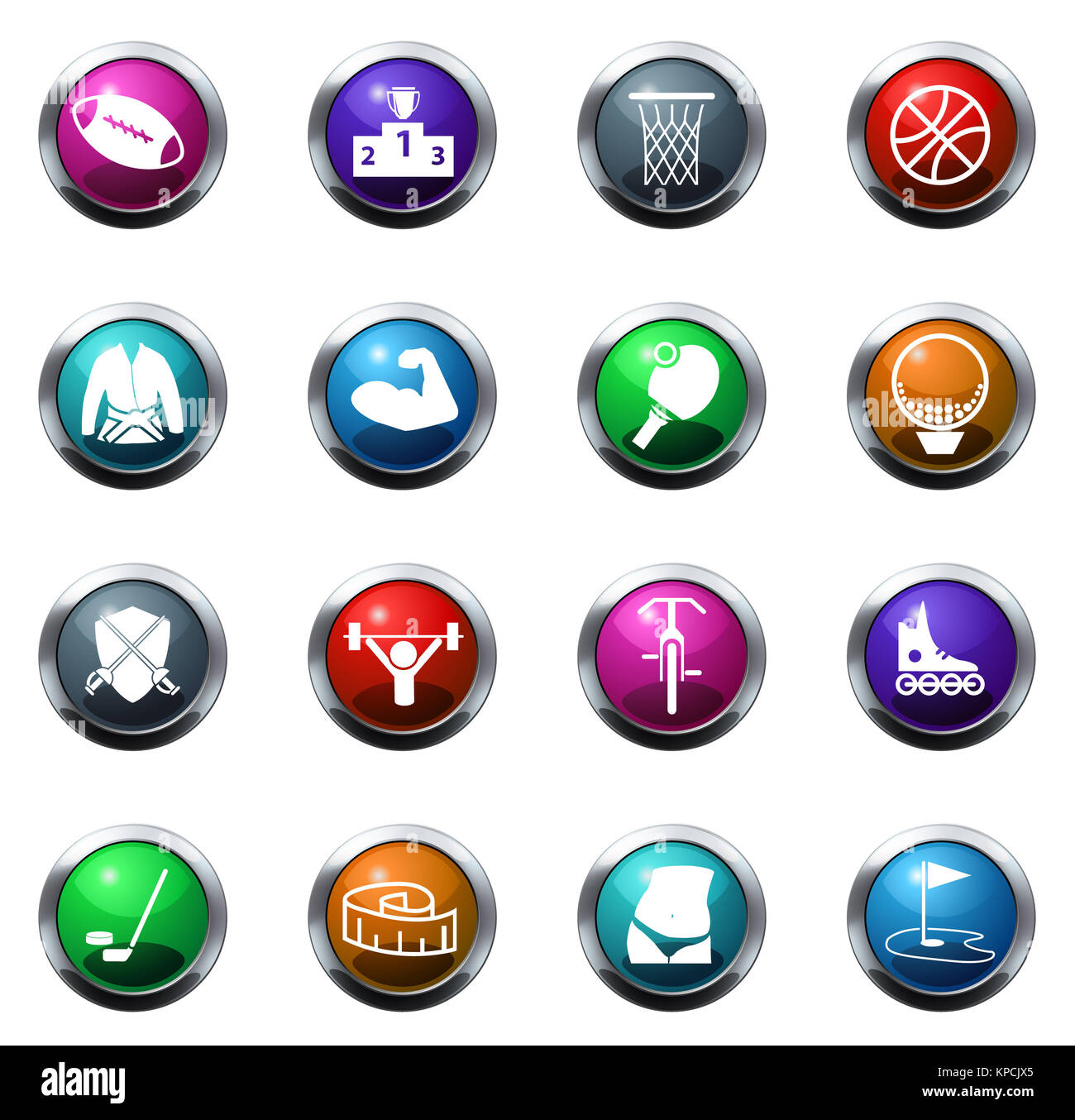 Sports icons set Stock Photo - Alamy