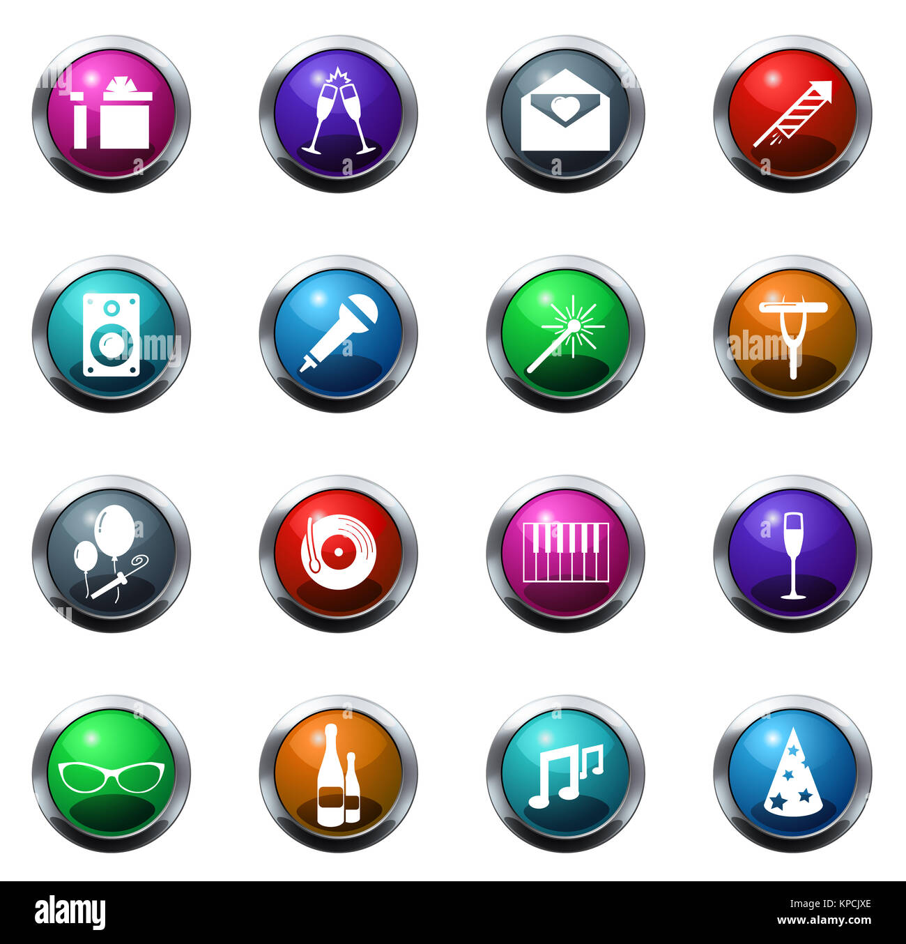 Party Icon Set Stock Photo - Alamy