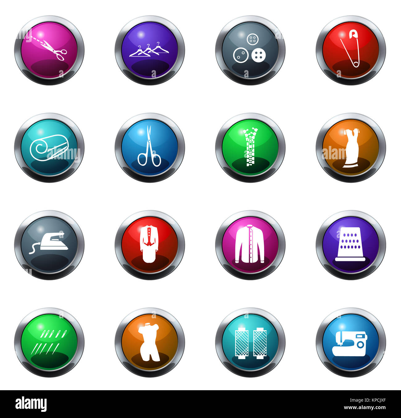 Tailoring icons set Stock Photo - Alamy