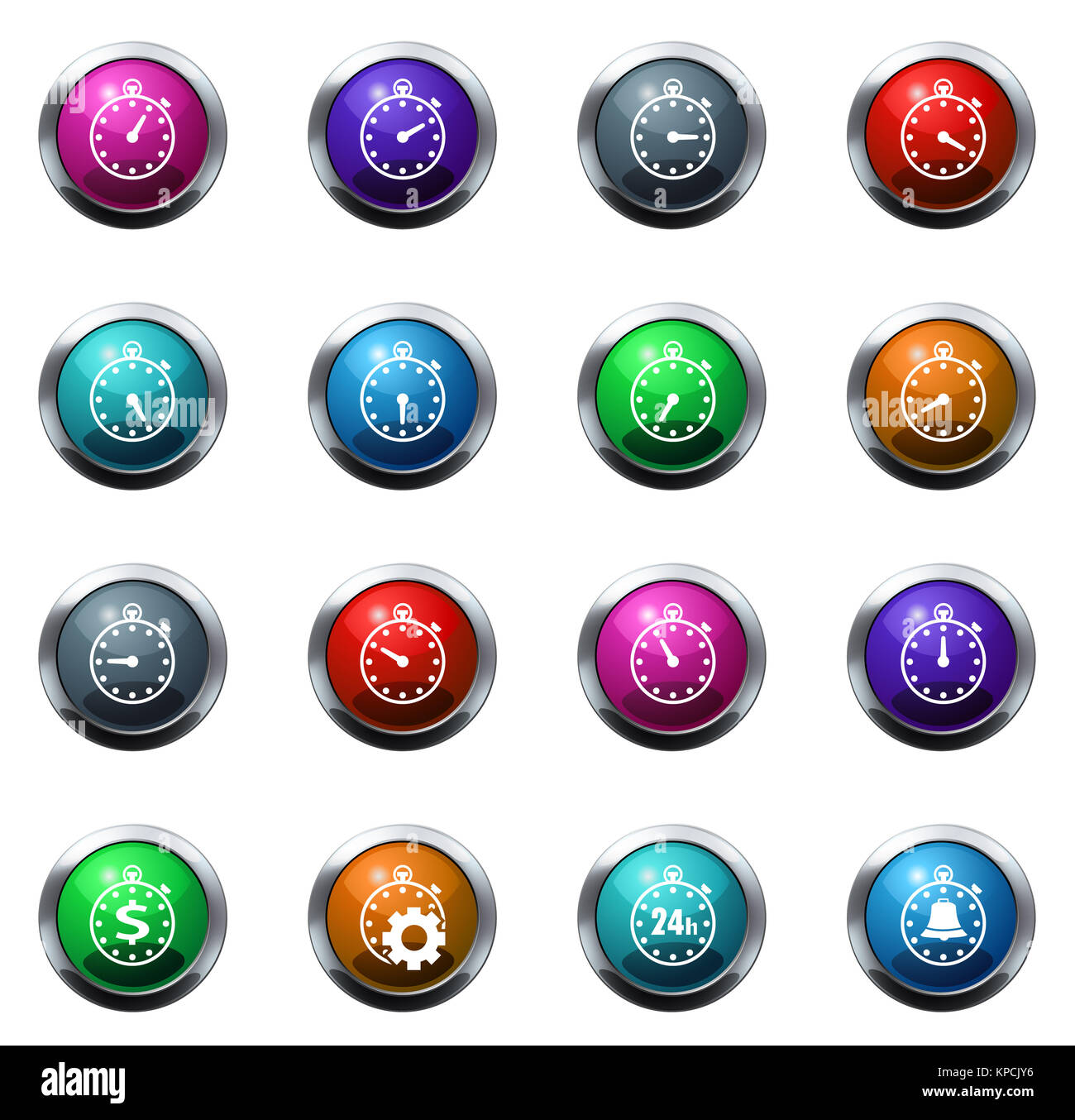 Timer icon set Stock Photo - Alamy