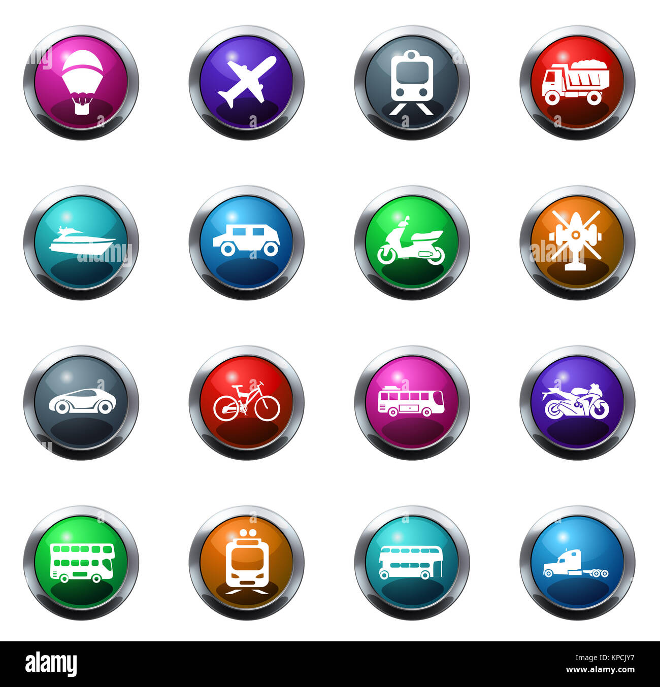 Transport types icons set Stock Photo - Alamy