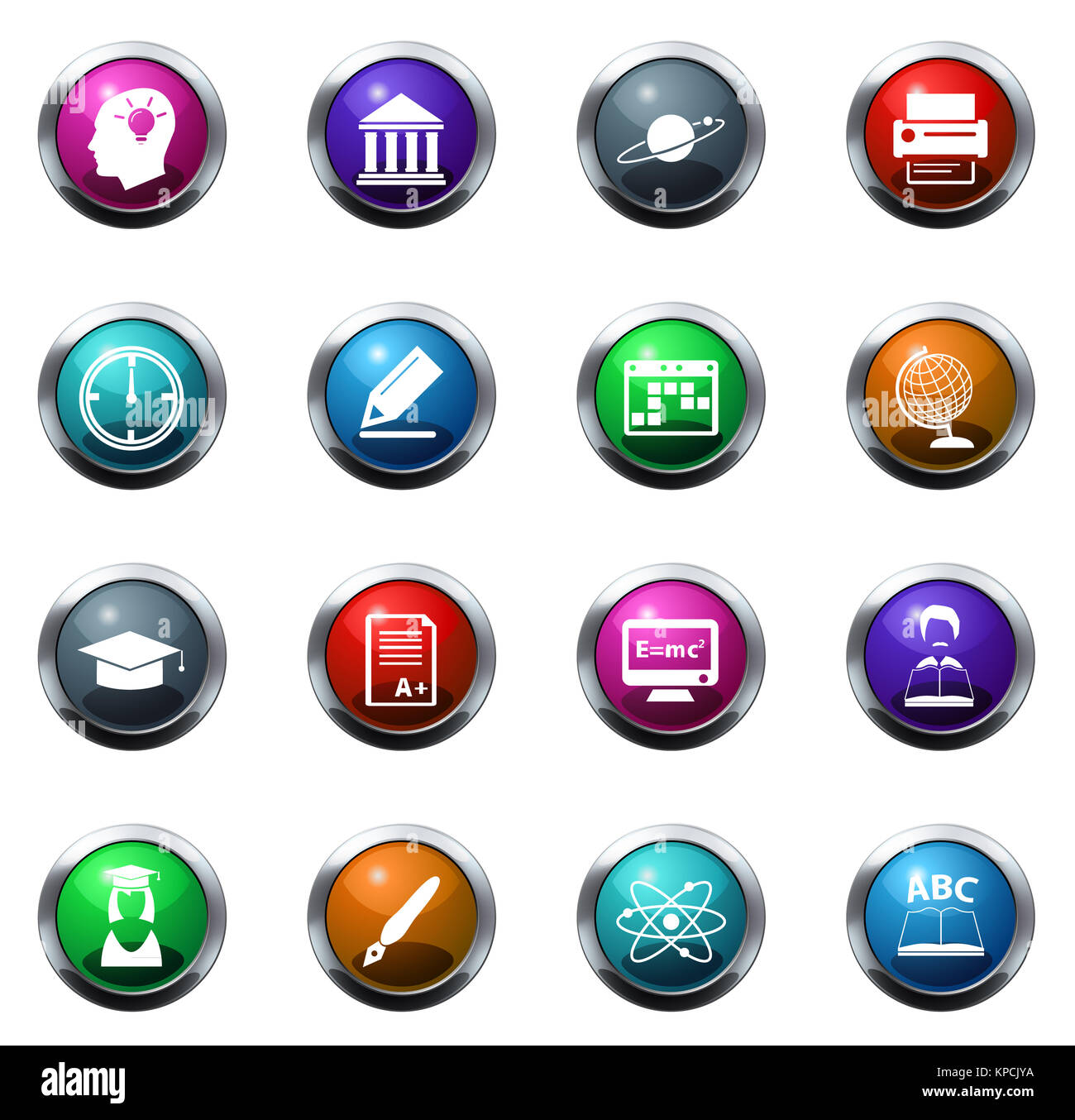University icons set Stock Photo - Alamy