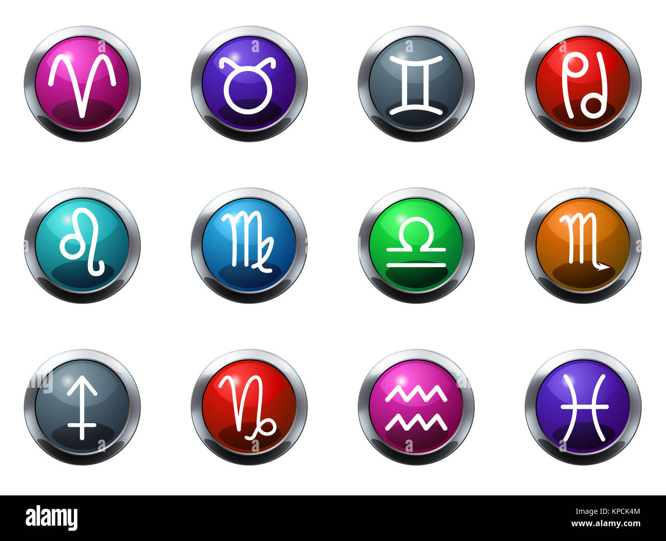 Zodiac icon set Stock Photo - Alamy
