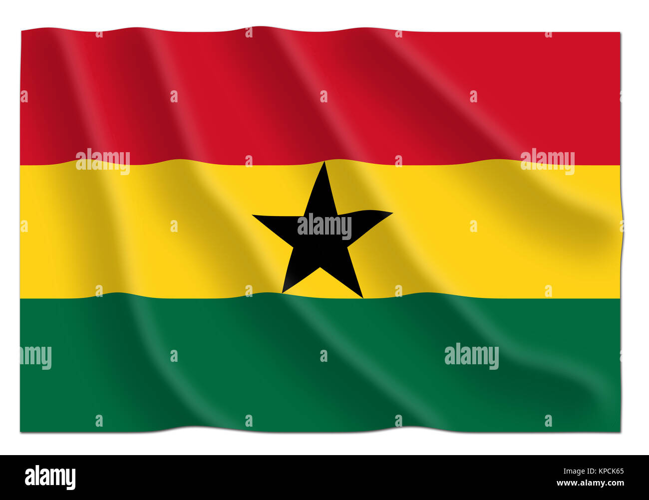 Ghana waving flag Cut Out Stock Images & Pictures - Alamy