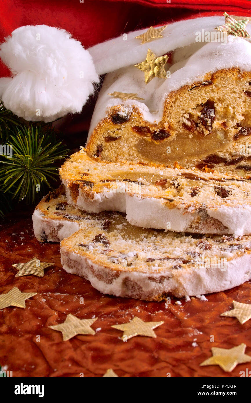 traditional german christmas cake with decoration Stock Photo - Alamy