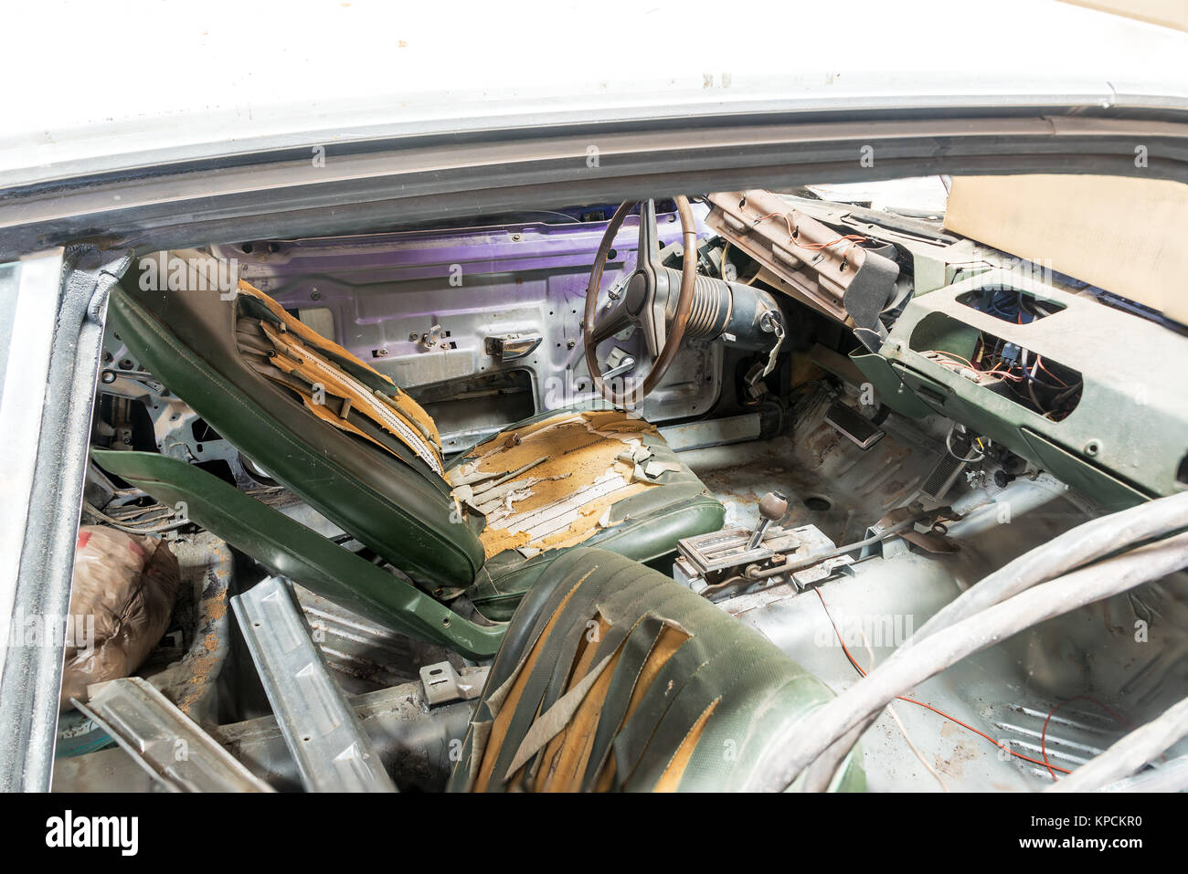 Old Damaged Car Interior Stock Photo - Alamy