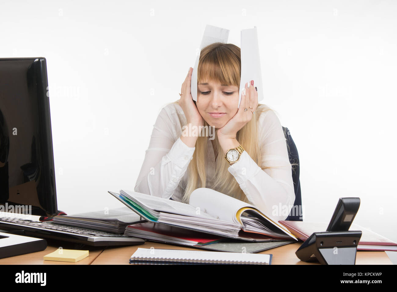 The secretary has lost important documents Stock Photo - Alamy