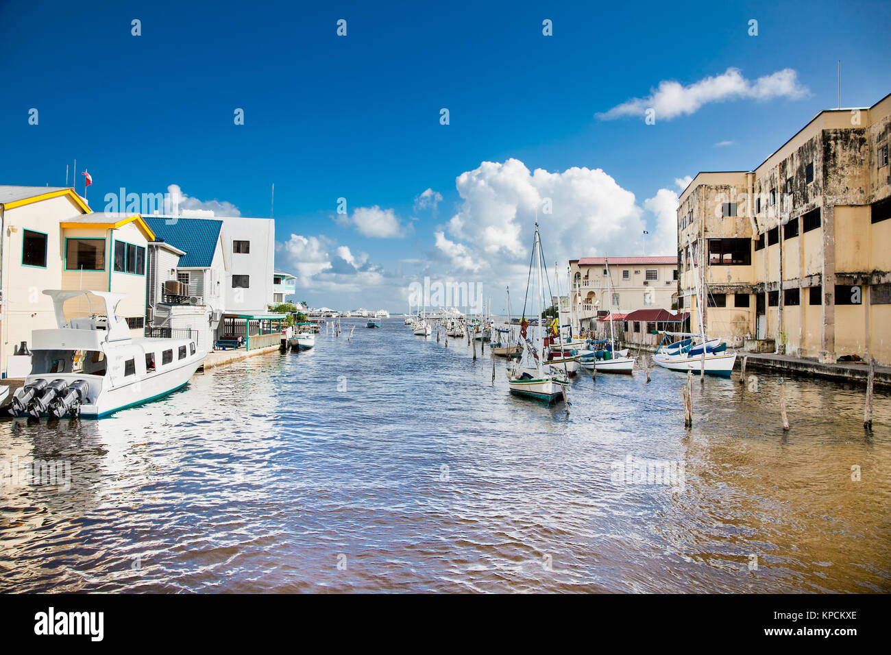 BELIZE CITY - DEC 16, 2015 : Cruise ship terminal in harbor of the ...