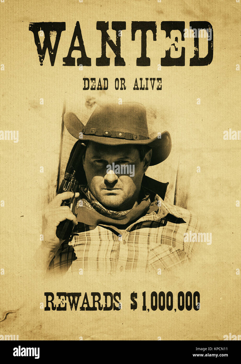 wanted far west Stock Photo - Alamy