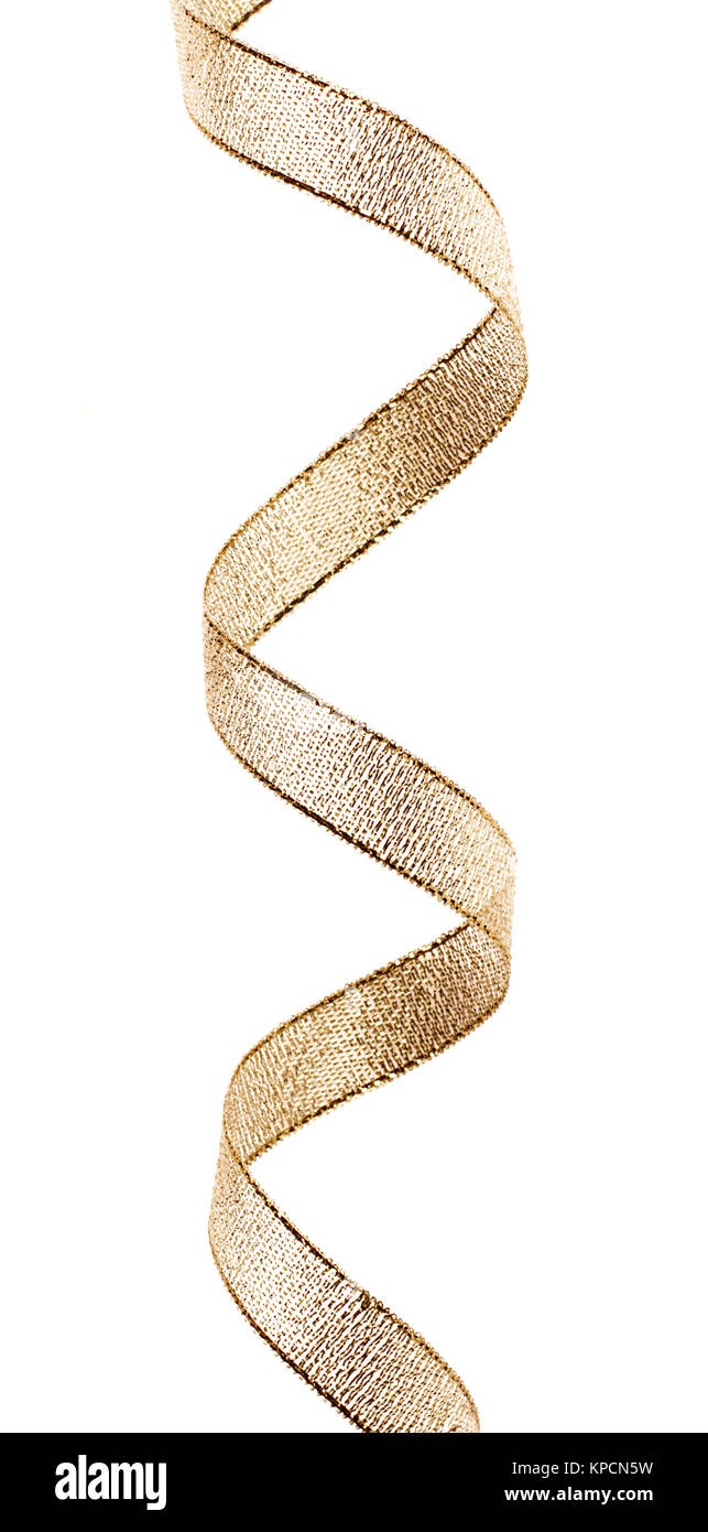 Beautiful glitter gold ribbon tape curl isolated on white Stock Photo ...