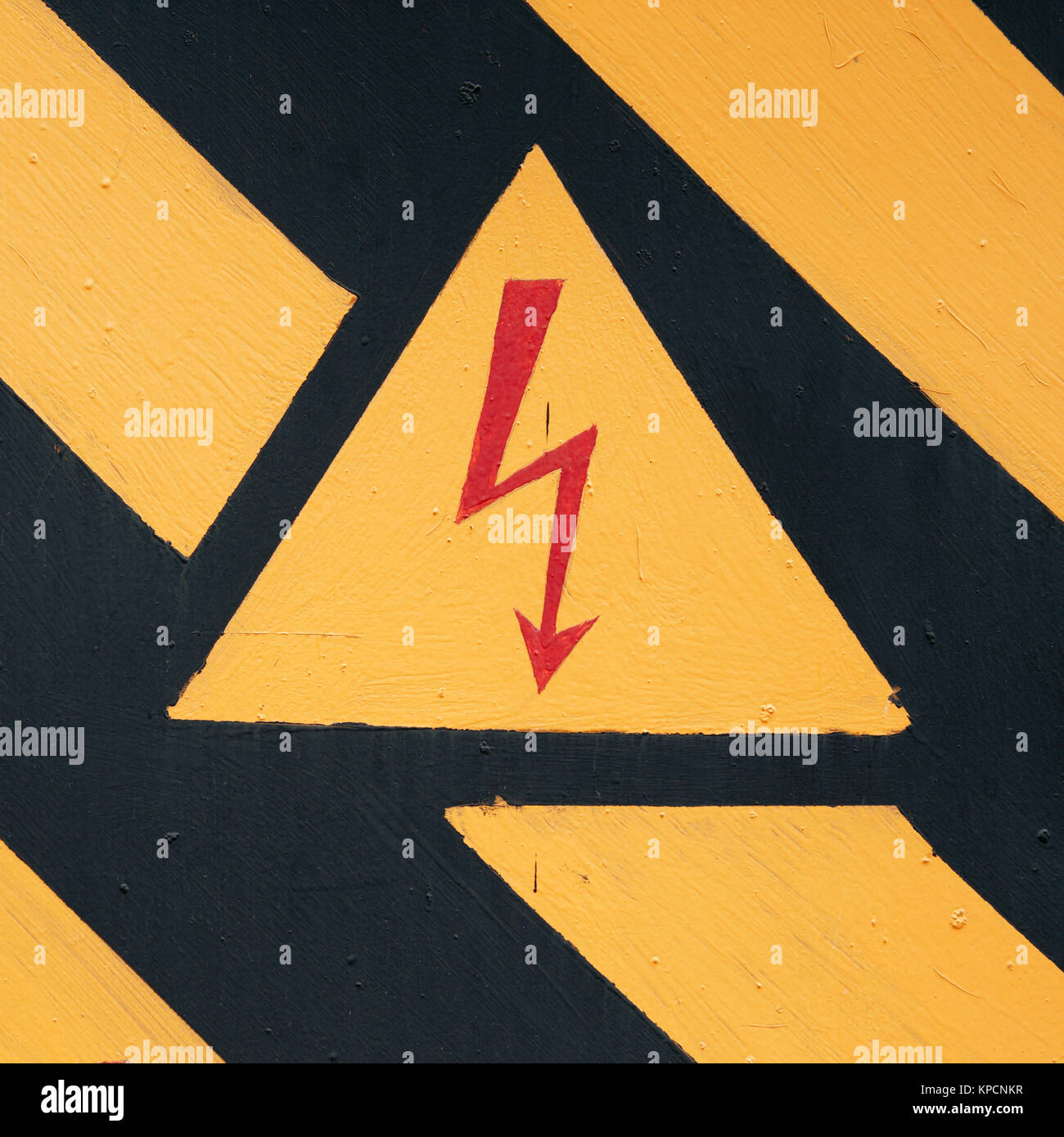 warning symbol on doors of the transformer substation Stock Photo - Alamy