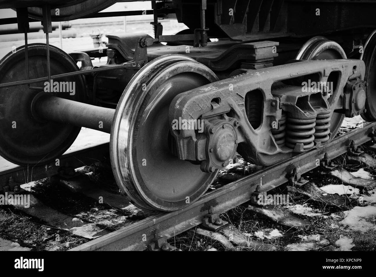Wagon rail vehicle Black and White Stock Photos & Images - Alamy
