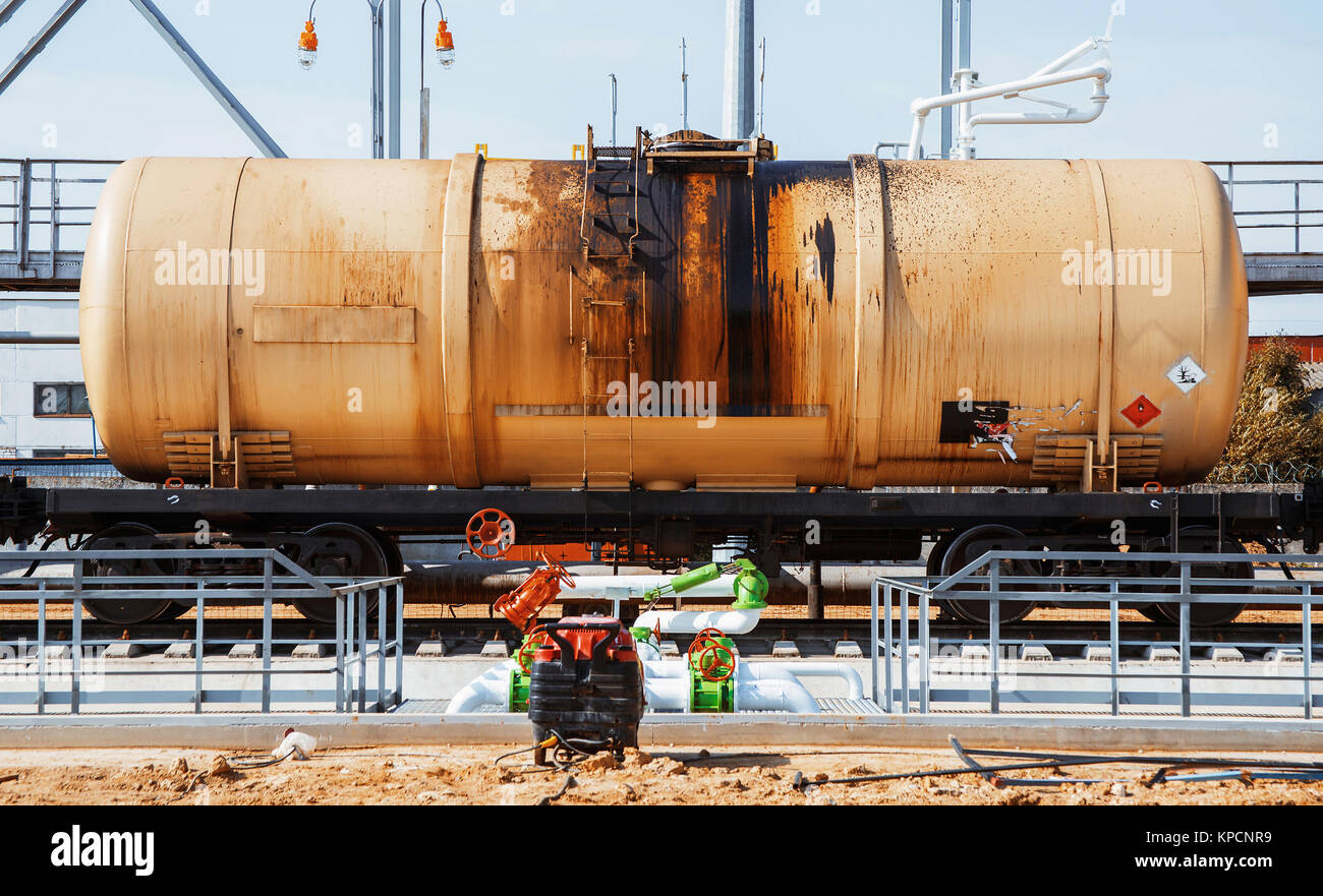 Railway liquid tank cars hi-res stock photography and images - Alamy