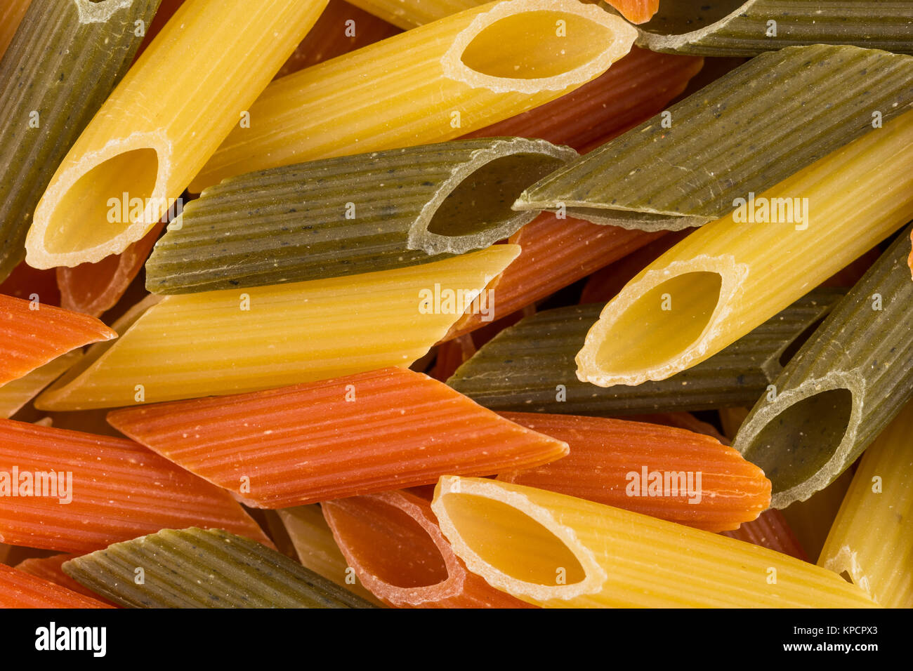 Three colour penne italian pasta hi-res stock photography and images ...