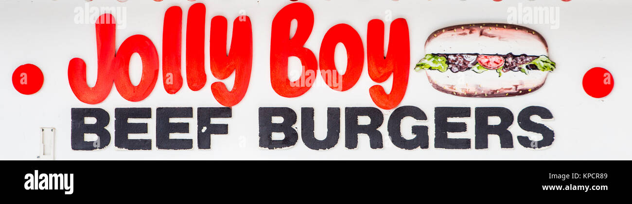 Beef Burgers Sign Stock Photo - Alamy