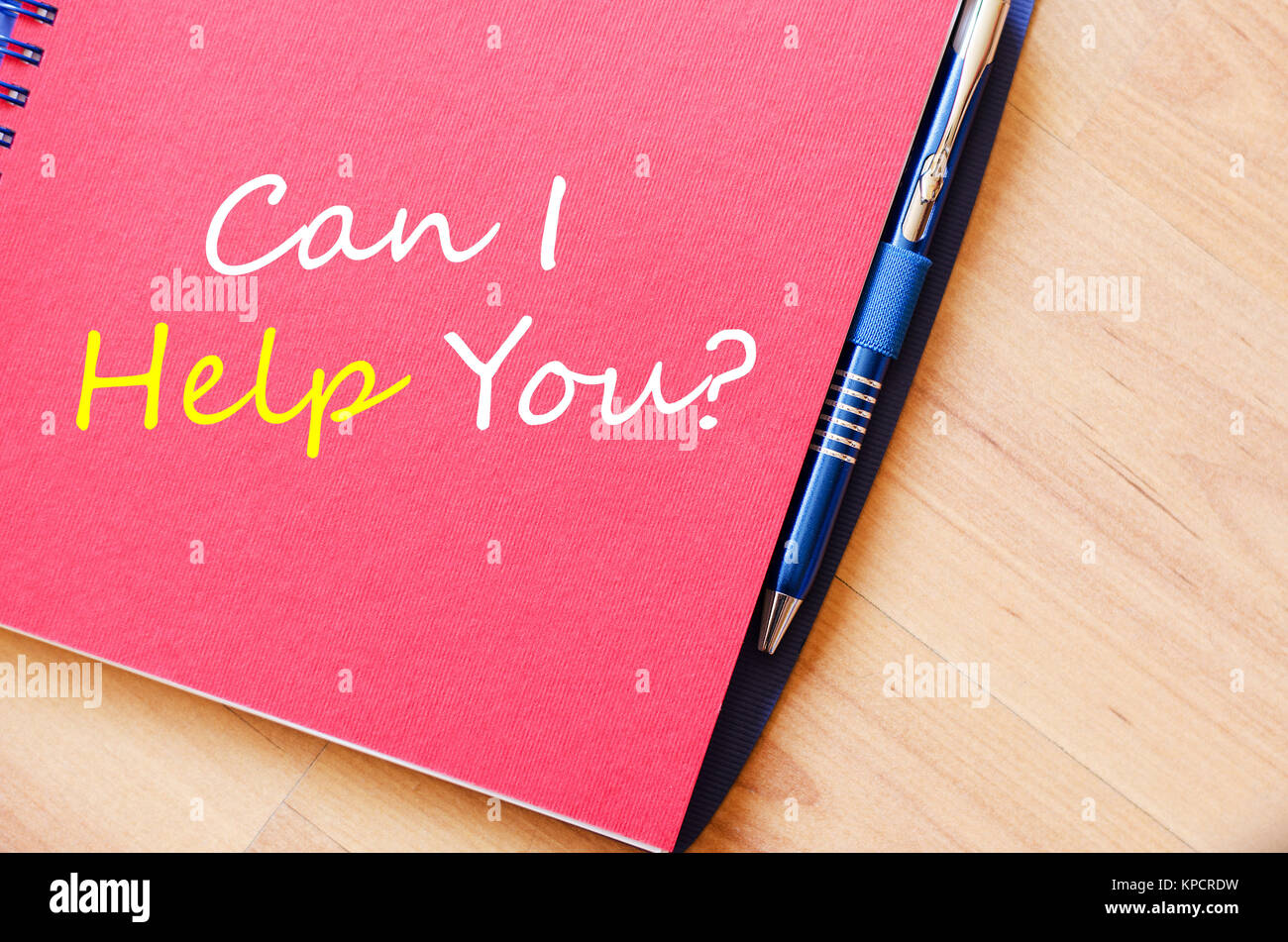 Can i help you write on notebook Stock Photo - Alamy