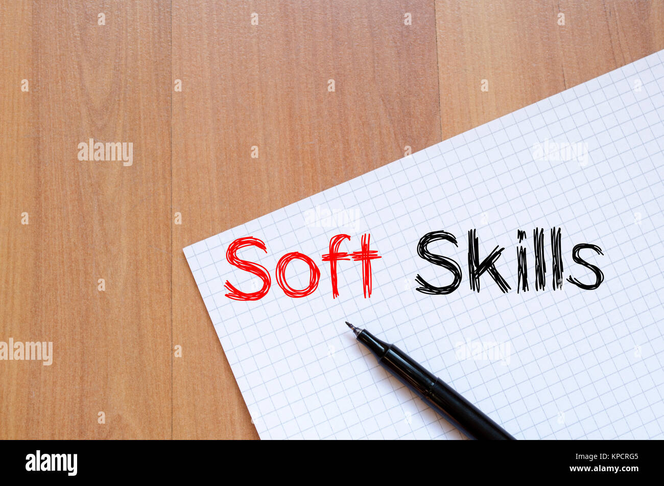 Soft skills write on notebook Stock Photo - Alamy