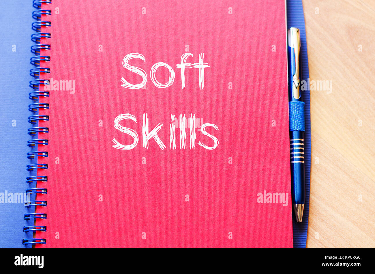 Soft skills write on notebook Stock Photo - Alamy