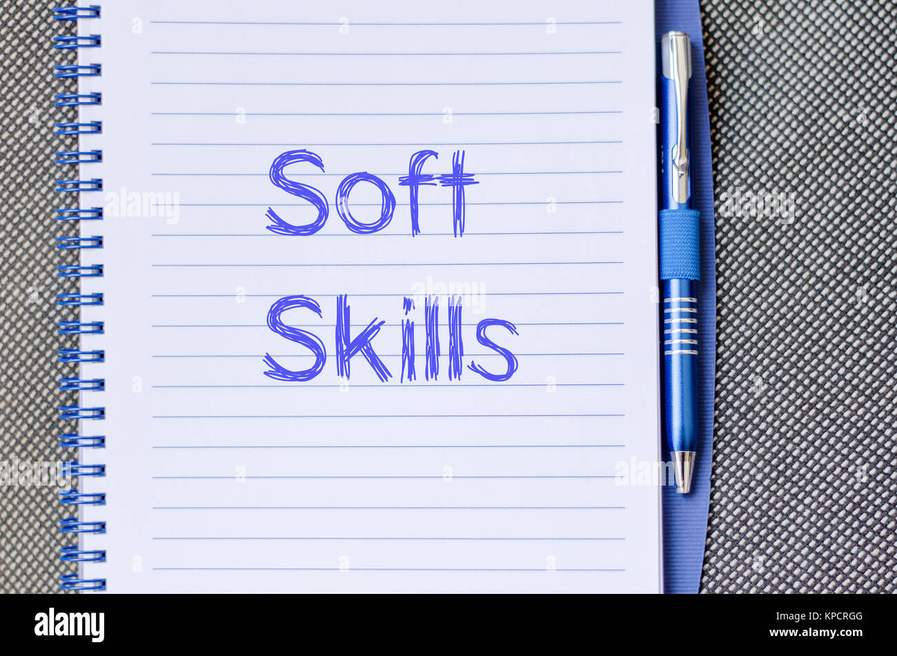 Soft skills write on notebook Stock Photo - Alamy