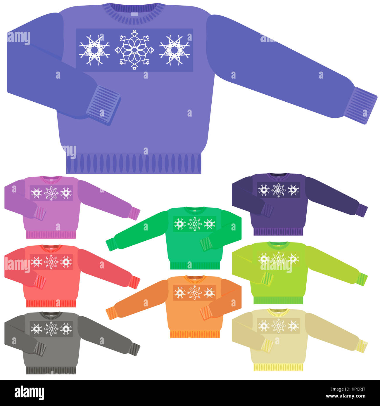 Set of Colorful Sweaters for Men Stock Photo - Alamy