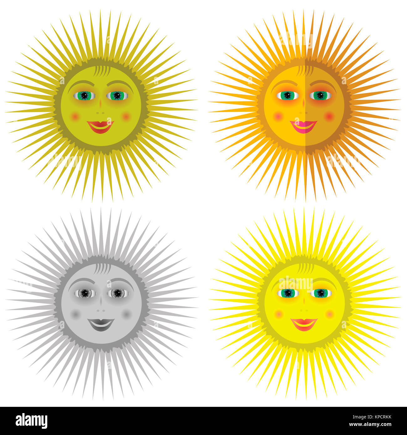 Cartoon Sun Icons Stock Photo - Alamy