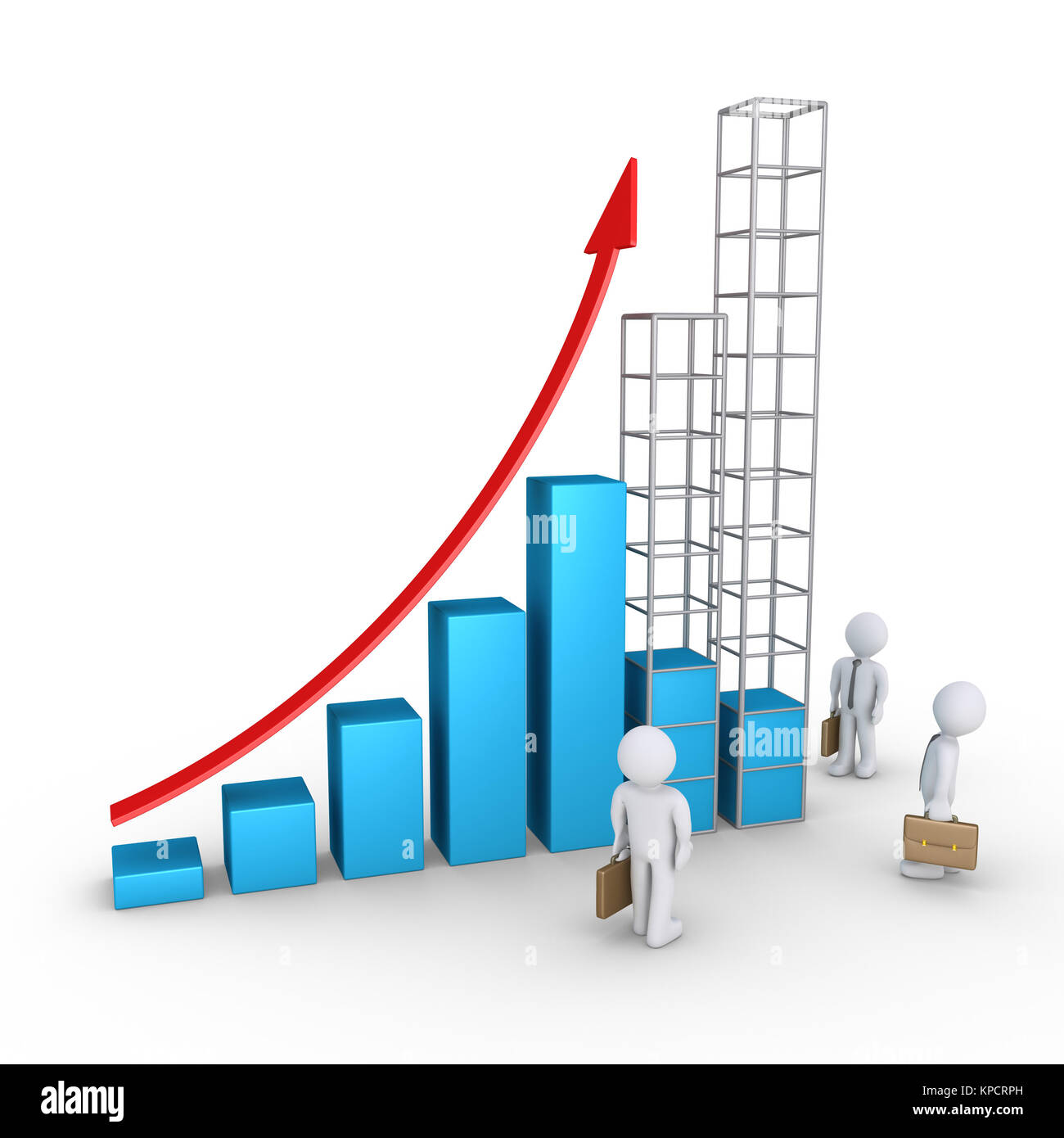 Forecast of graph and businessmen Stock Photo - Alamy