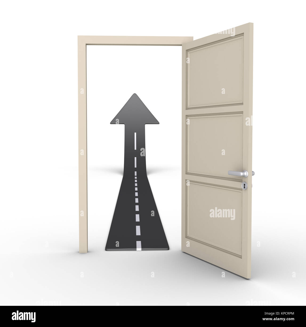 Opened door provides road Stock Photo - Alamy