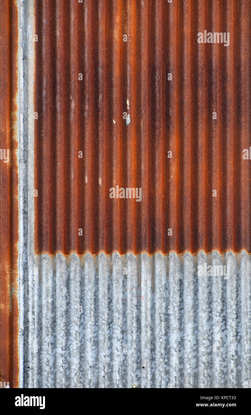 Old bright rust corroded metal goffered surface Stock Photo - Alamy