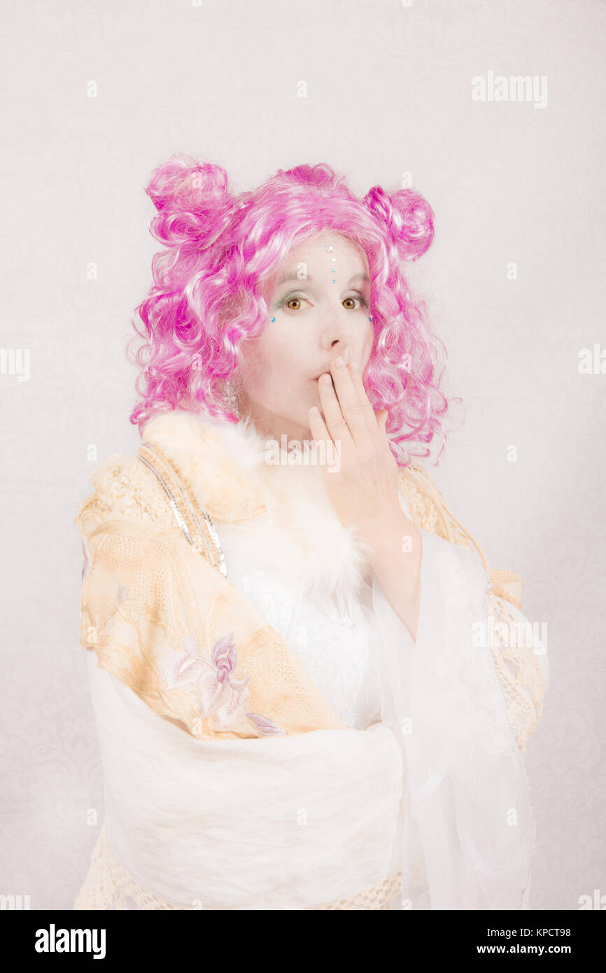 Intrigued or Shocked Surreal Female Character Stock Photo - Alamy