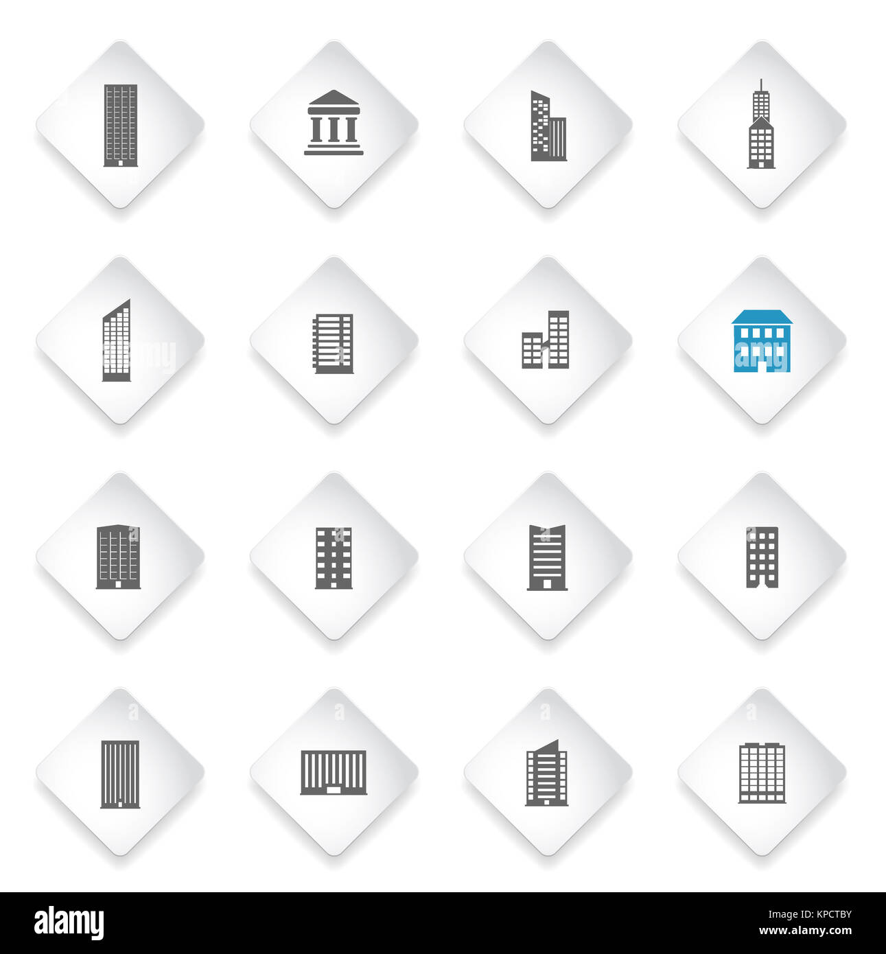 Buildings icons set Stock Photo - Alamy